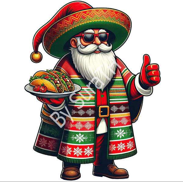 Mexican Santa Custom DTF Print Transfer - High-Quality, Vibrant Design ...